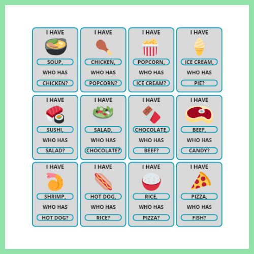 Inglês | Food (I have, who has? - game) | Tá Pronto