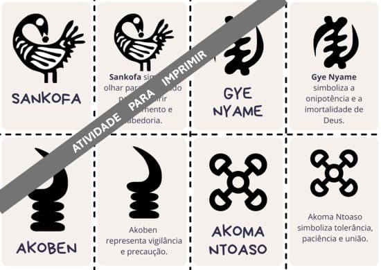 Jogo da memória do símbolos Adinkras | Tá Pronto