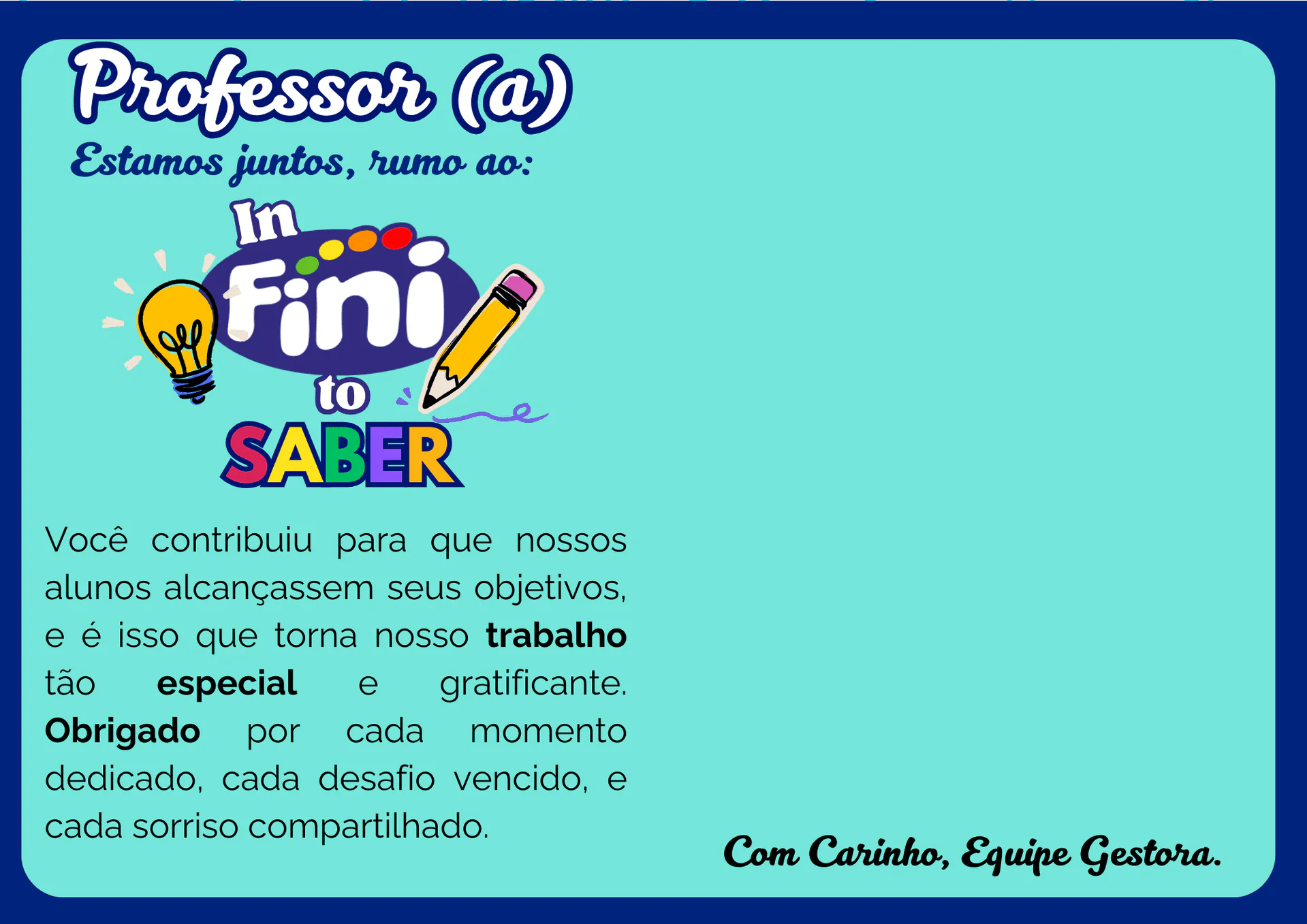 Cartão Conselho de Classe FINI (Agradecimento... | Tá Pronto