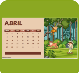 Calendário Safári | Tá Pronto