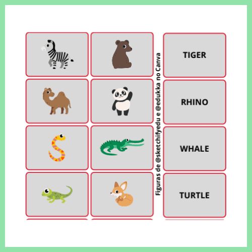 Inglês | Animals (Memory game) | Tá Pronto