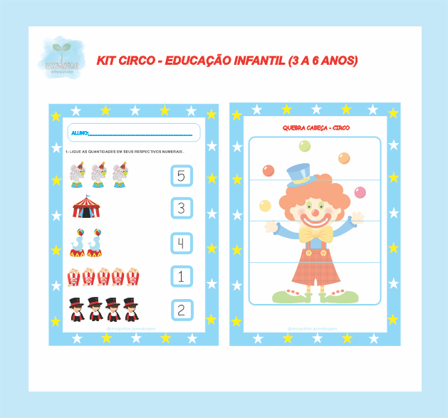 Kit Circo Educação Infantil - 3 a 6 anos | Tá Pronto