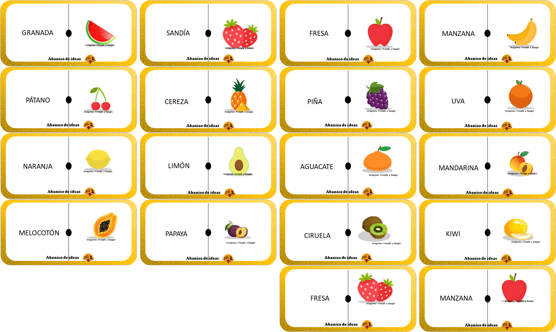 Dominó - Frutas | Tá Pronto