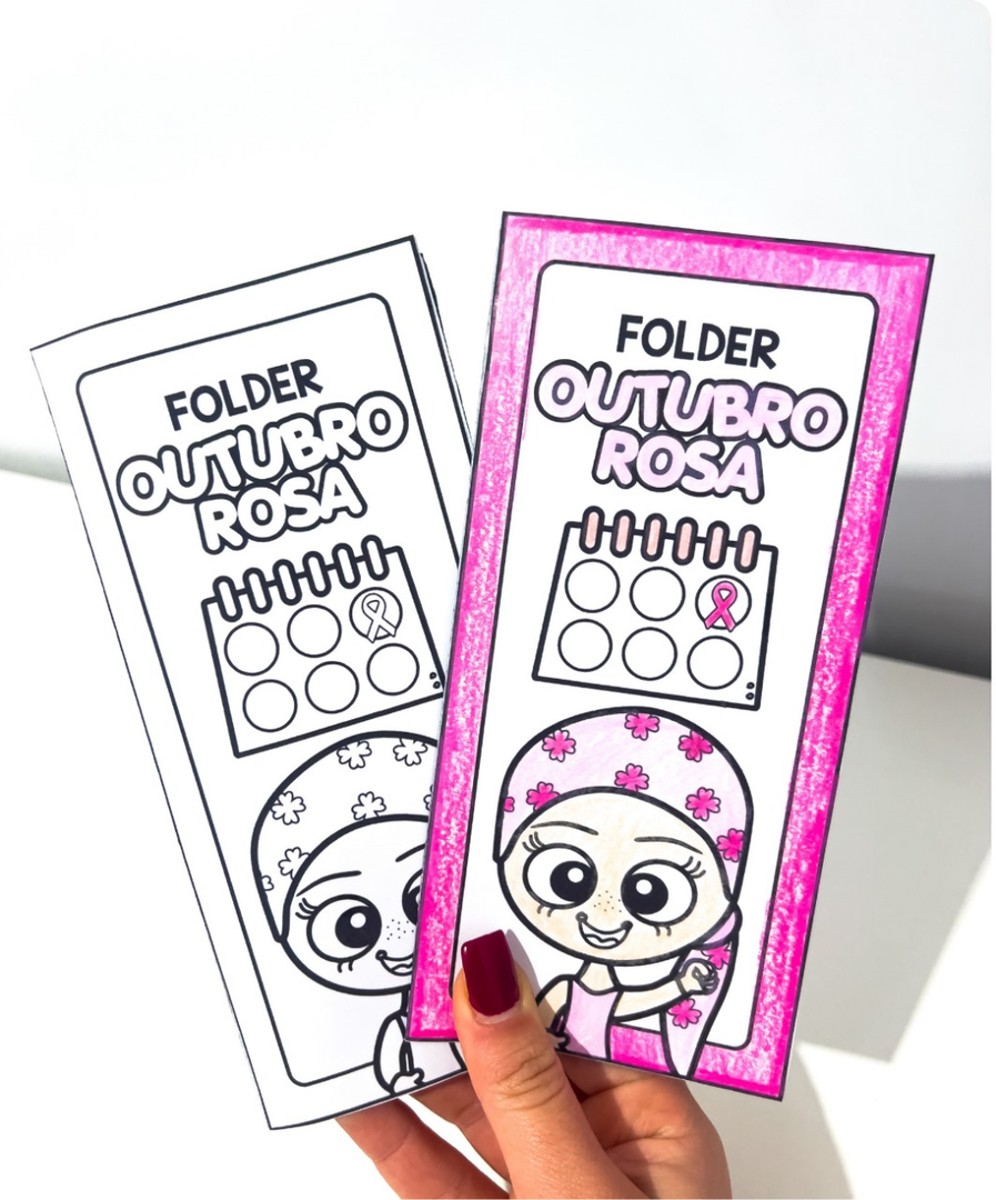 Folder Informativo outubro Rosa Para Imprimir | Tá Pronto