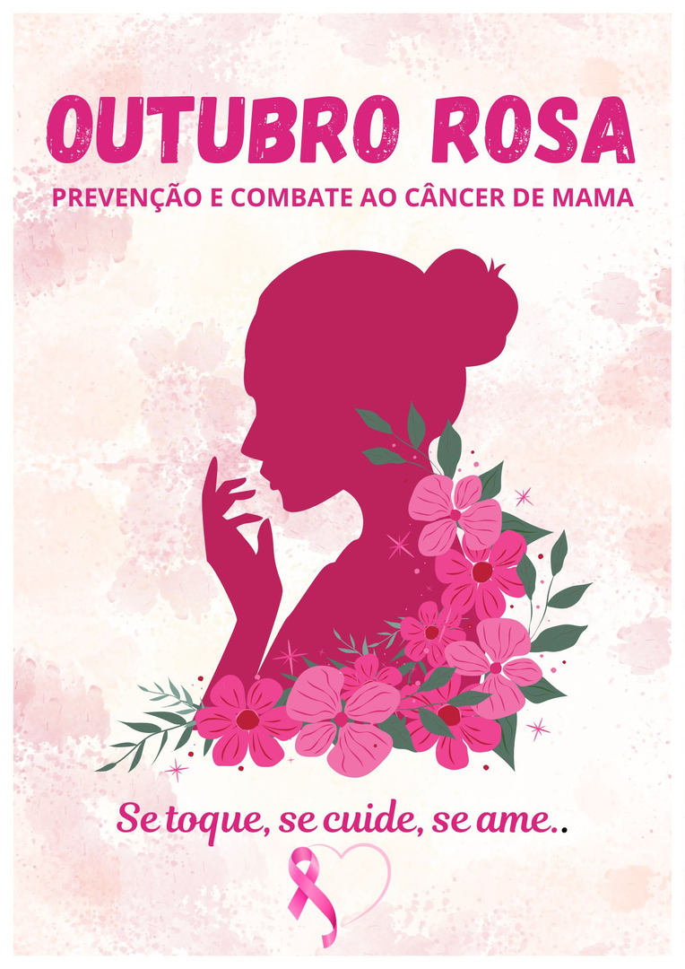 🎀 Cartaz Outubro Rosa 🎀 | Tá Pronto