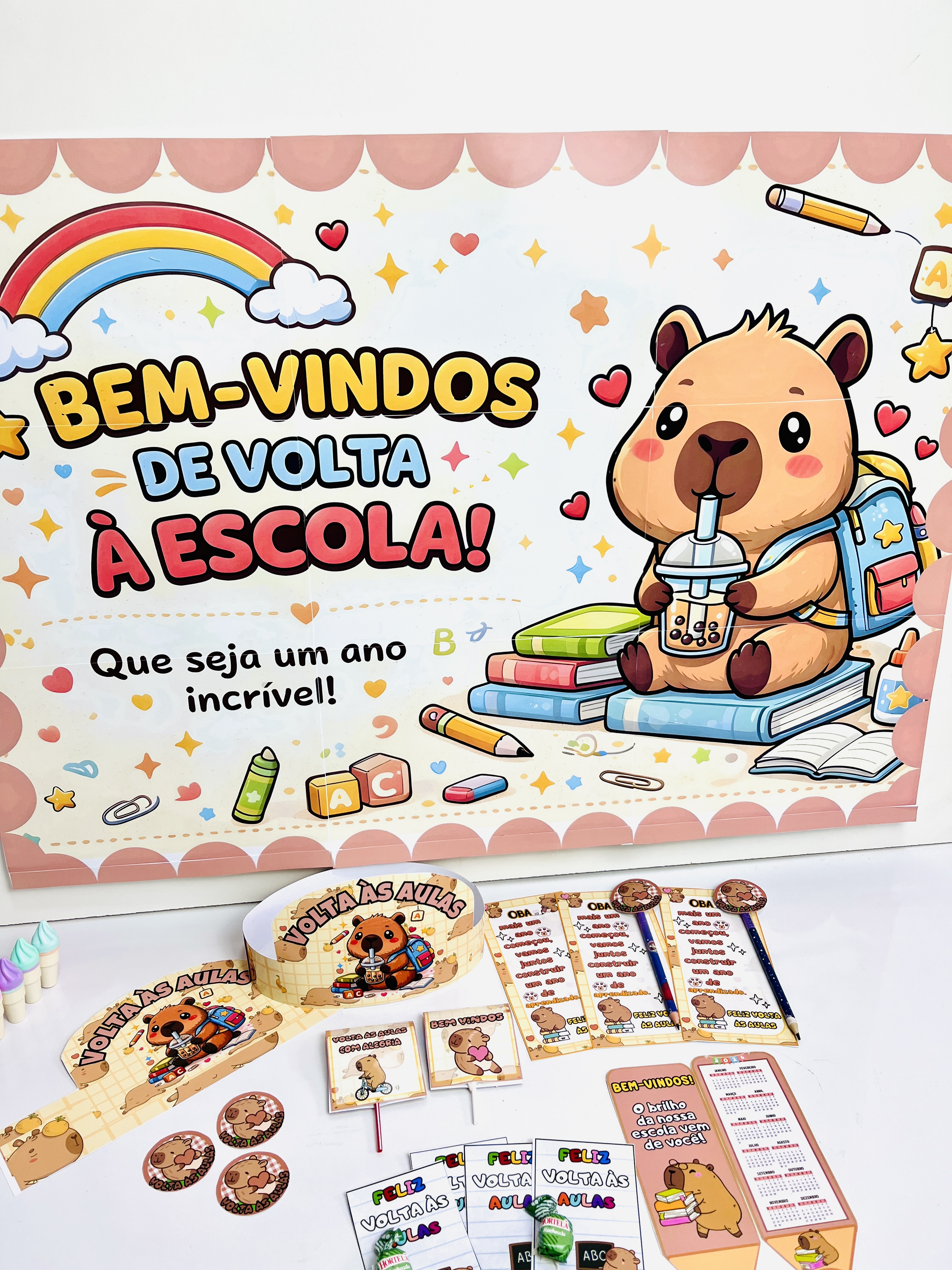 Kit Volta às Aulas Tema Capivara | Tá Pronto