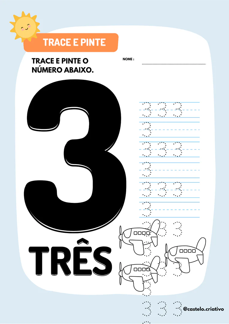 Treinando os Numerais: Atividades de Trace e ... | Tá Pronto